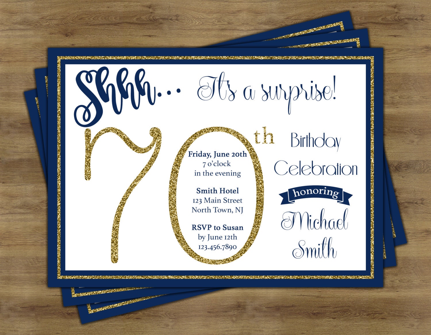 Surprise 70th Birthday Invitation Surprise Birthday Etsy