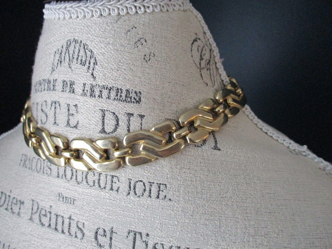 Vintage Virola Chunky Goldtone Chain Necklace 18 Inch - Etsy