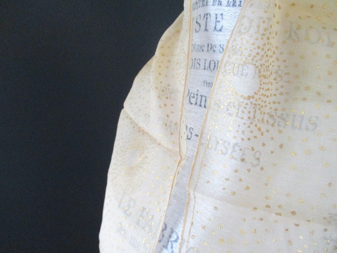 Vintage Verasheer Vera Nude Sheer Champagne Silk Gold Fleck Scarf 43 ...