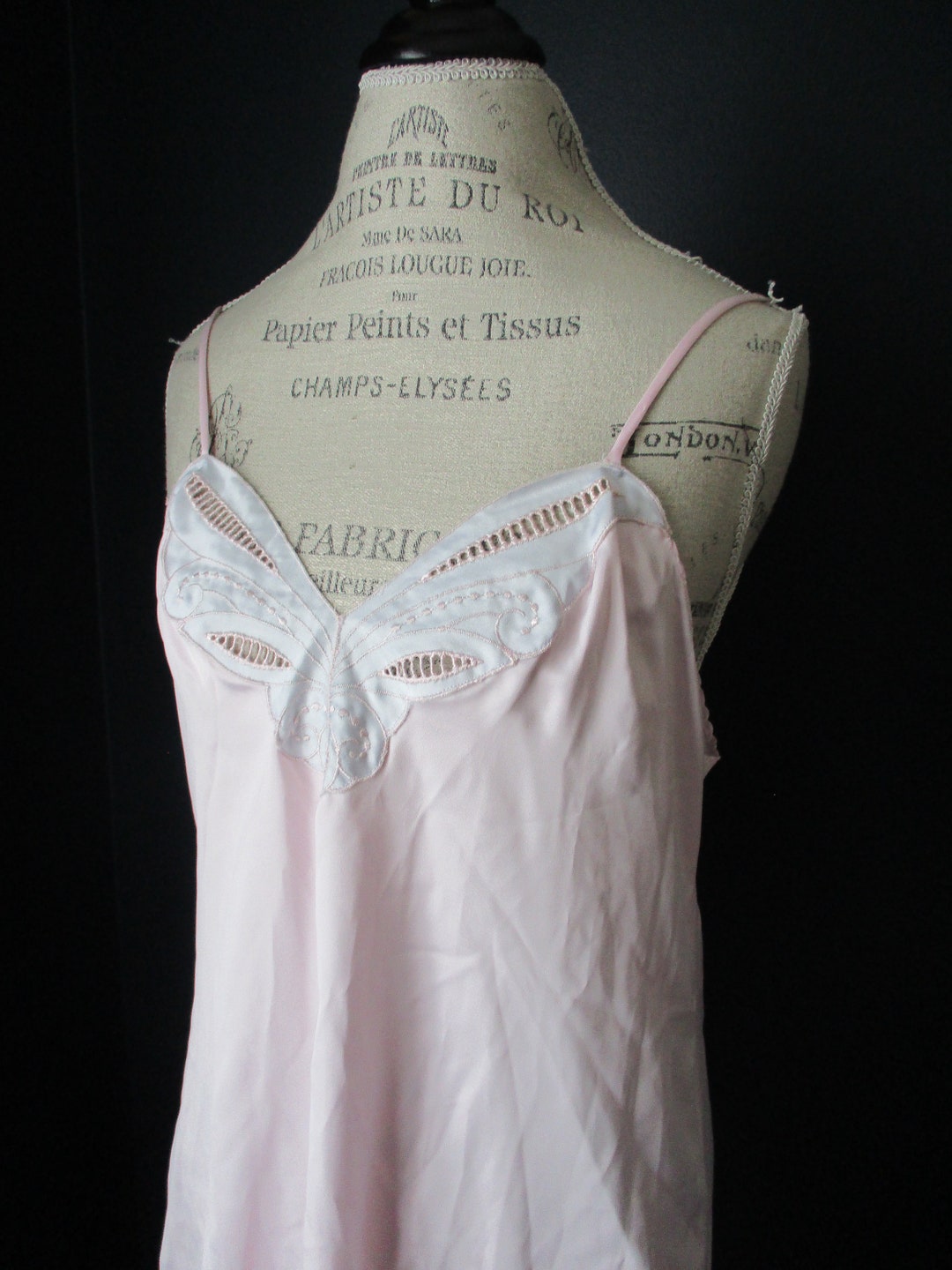 Vintage 1980s Val Mode Pink White Butterfly Eyelet Lace Full - Etsy