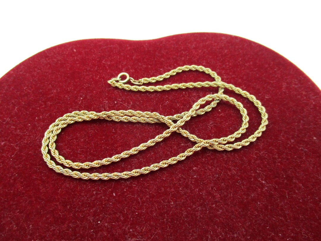 Vintage Sterling Silver Gold Vermeil Rope Chain Link Necklace 20 Inch ...