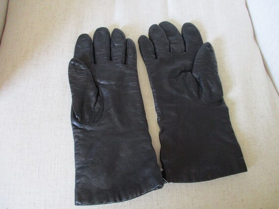 Vintage Aris Cashmere Lined Black Leather Driving Glo… - Gem