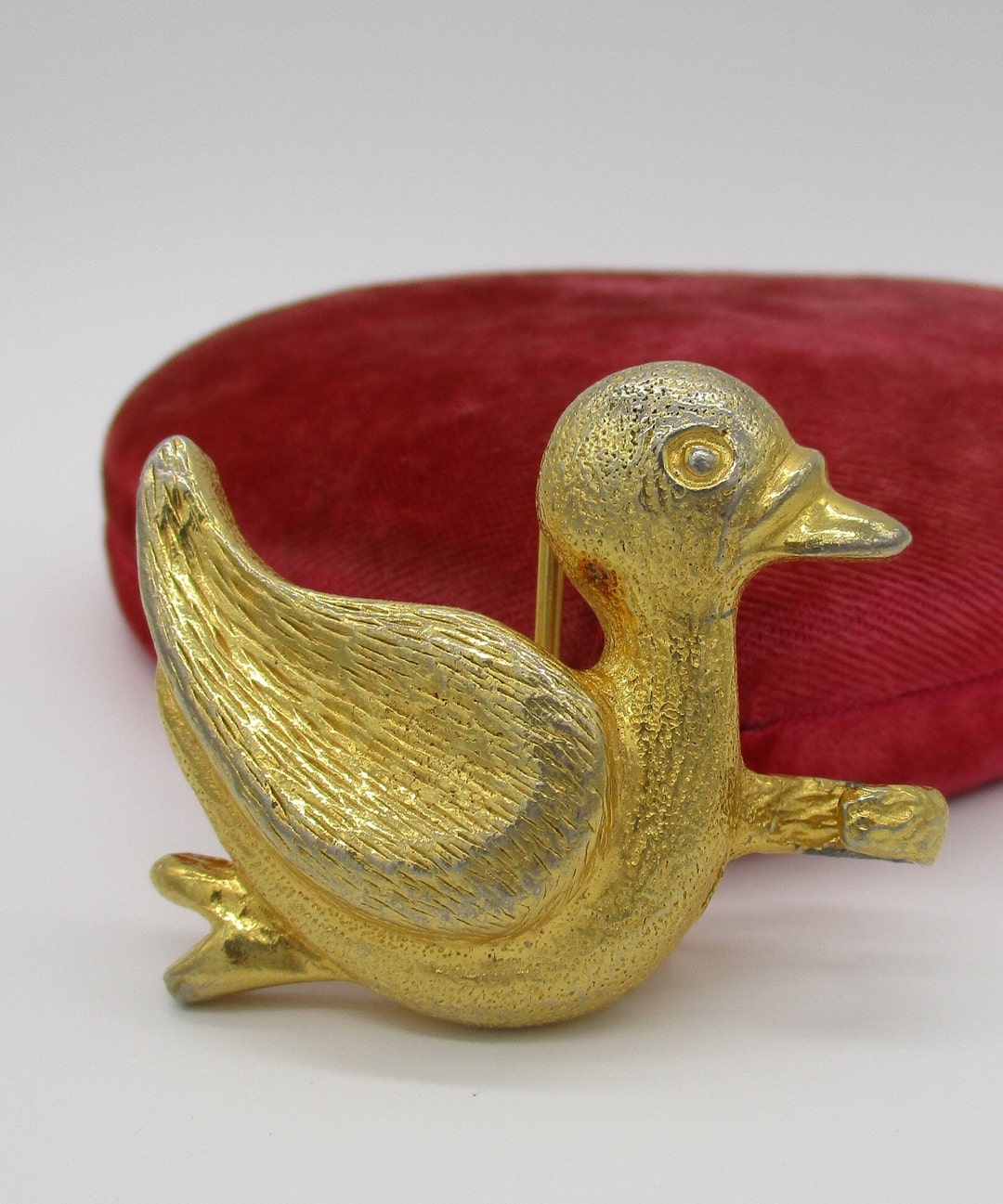 Vintage Goldtone Textured Rubber Duck Ducky Belt Buckle From Mimi Di N ...