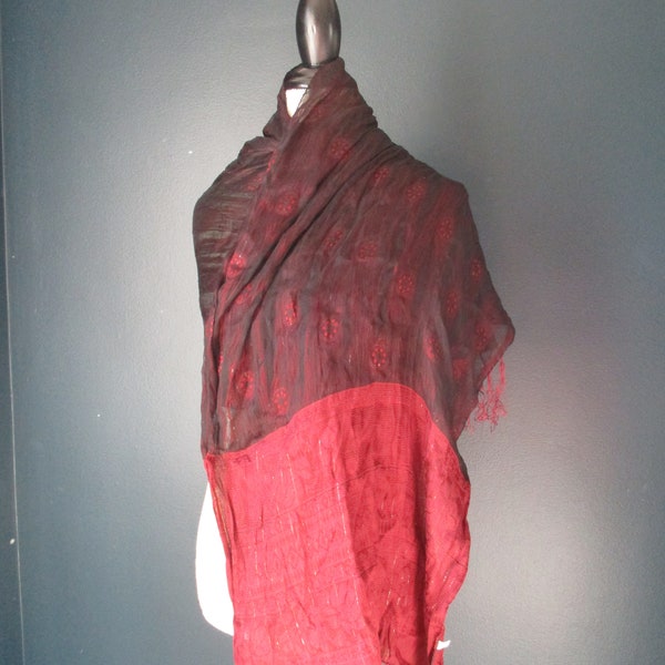 Dark Red Scarf - Etsy