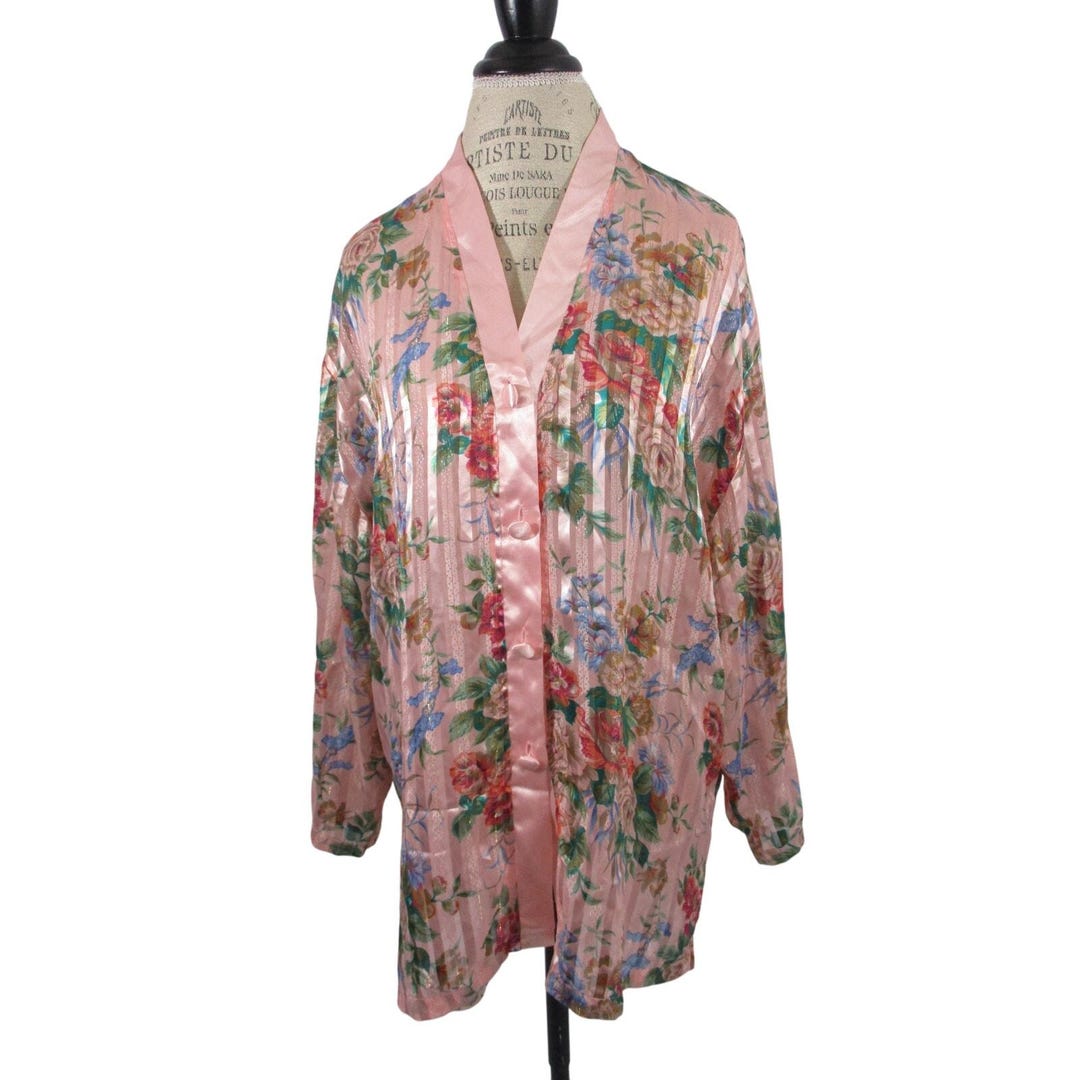 Vintage 80s VS Gold Label Pink Floral Night Shirt Nightgown Large - Etsy