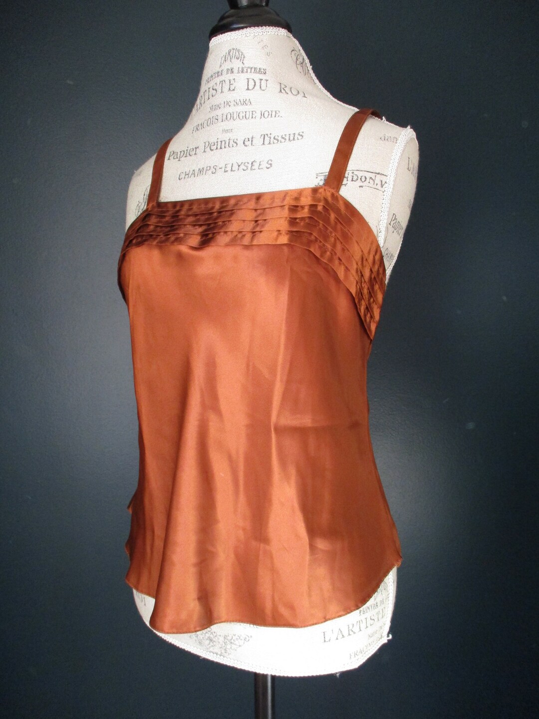 Vintage Lucie Ann Burnt Orange Cami, Pleated Bust Lingerie Camisole in ...