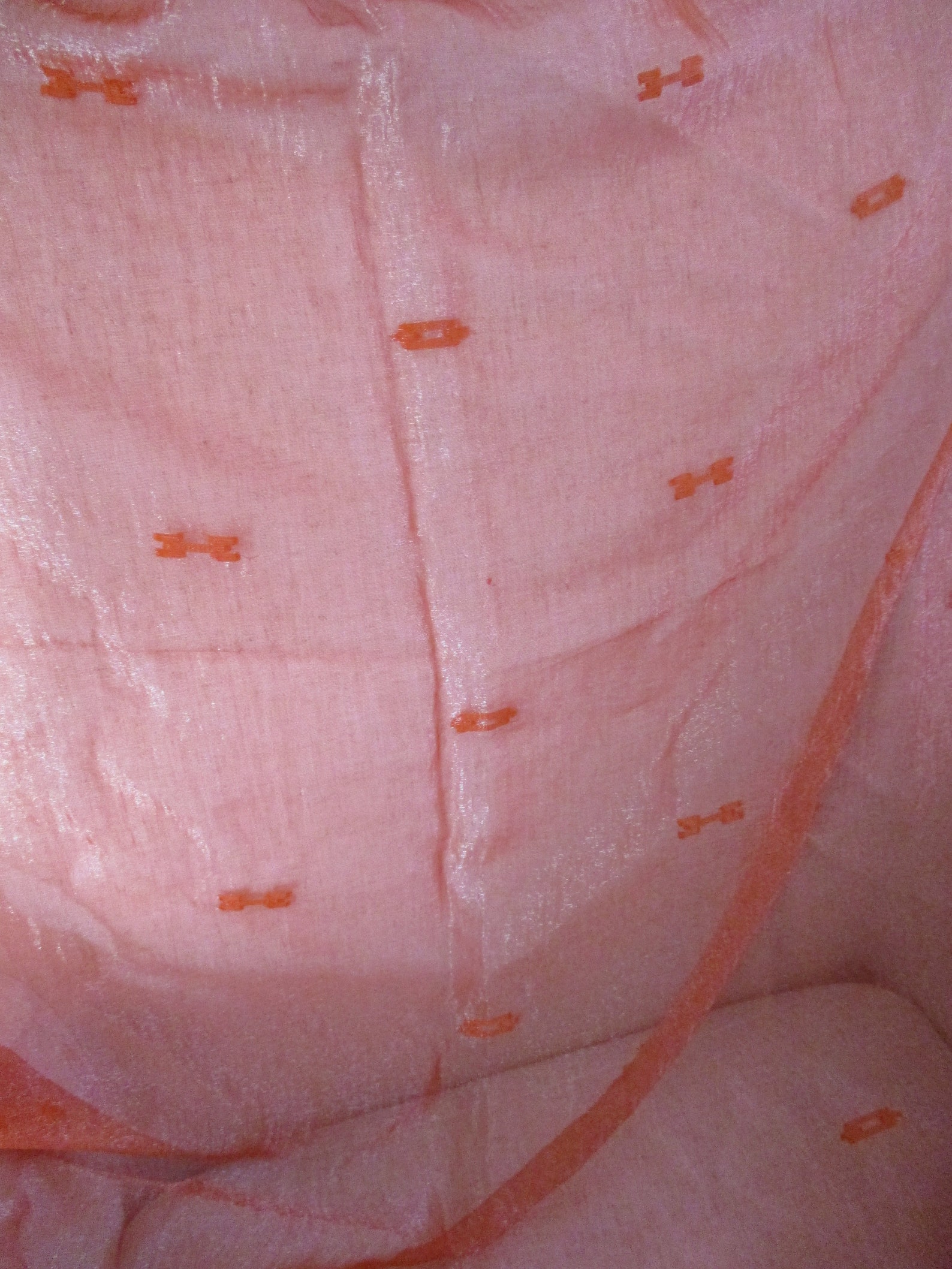 Vintage Echo Rich Orange Sheer Etched Rectangles Groovy Print Large ...