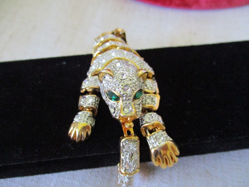 Vintage Articulated Panther Leopard Link Bracelet Goldtone - Etsy