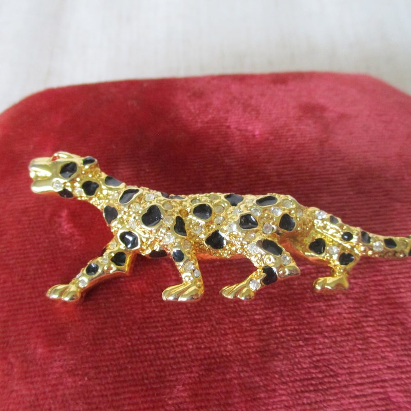 Leopard Enamel Brooch - Etsy