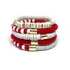 Atlanta Braves Heishi Clay Stack Bracelet With Gold/6mm Stack Soft African Vinyl Bracelets ...