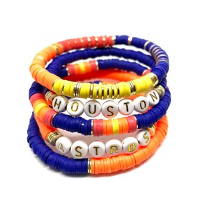 Astros Heishi Clay Stack Bracelet With Gold/6mm Stack Soft African Astros Vinyl Bracelets/heishi ...