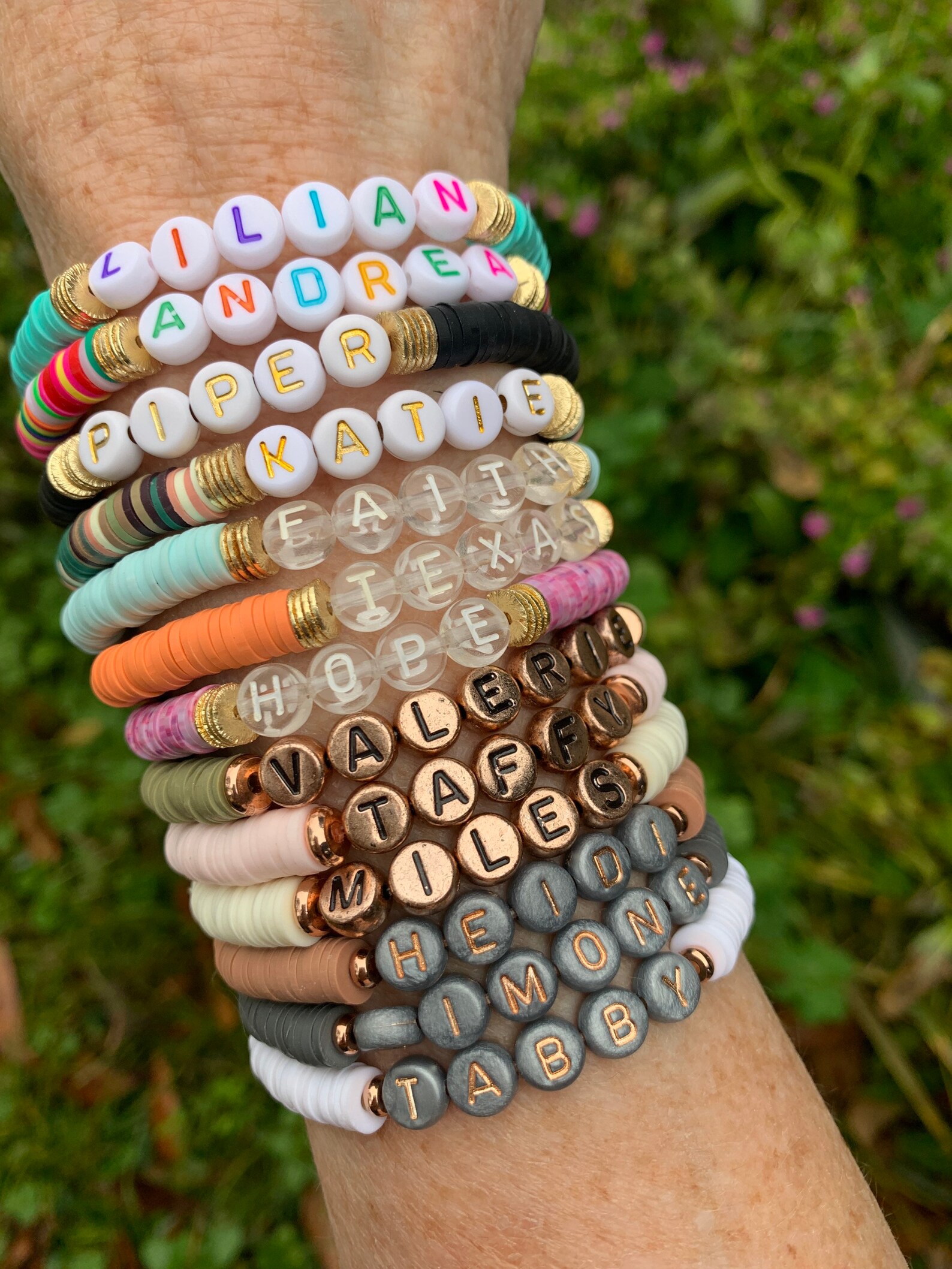 Custom Name Bracelets/heishi Personalized Handmade Name | Etsy