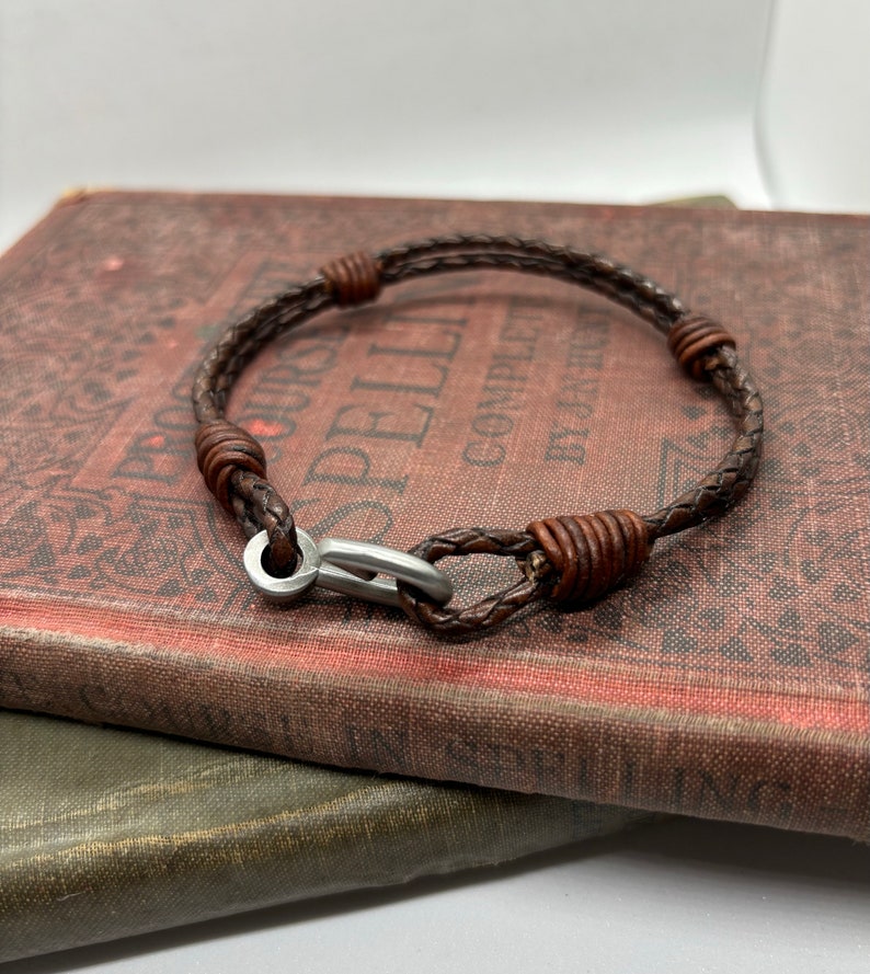 Braided Leather Fish Hook Bracelet - Fisherman's Faith Jewelry - Etsy