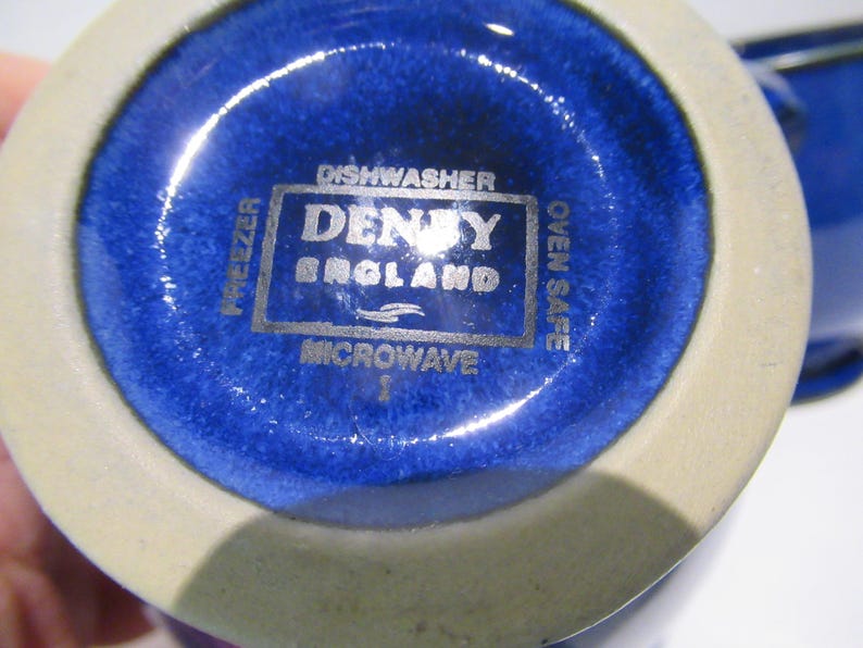 6 Denby Metz Footed Cups 6 Blue & Green Stoneware England - Etsy