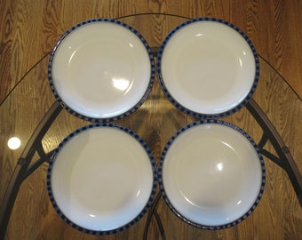 Blue Rim Plates - Etsy
