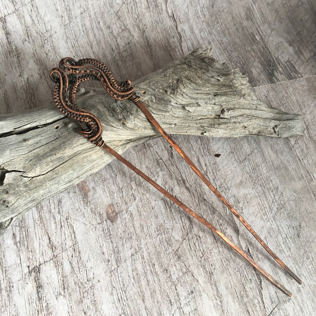 Hair Comb, Haircomb, Copper Wire, Weaved Boho, Copper Hair Stick, Hair ...