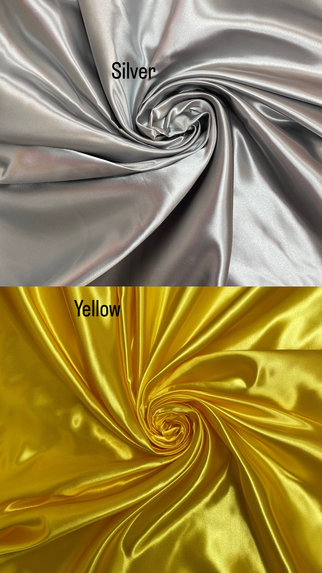 Bridal Thick Shiny Satin Fabric, 60" Wide, Sells by the Yard, Non ...