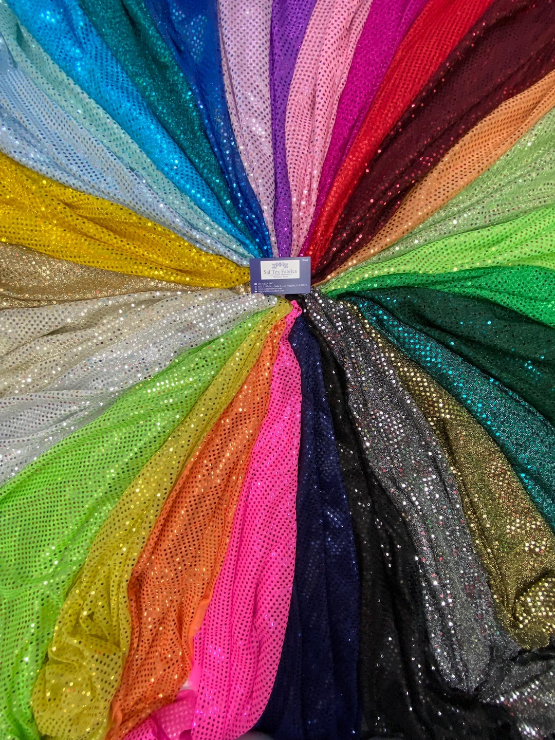 Confetti Dot Sequins on Metallic Mesh, Sells by the Yard, 40" Wide Many ...