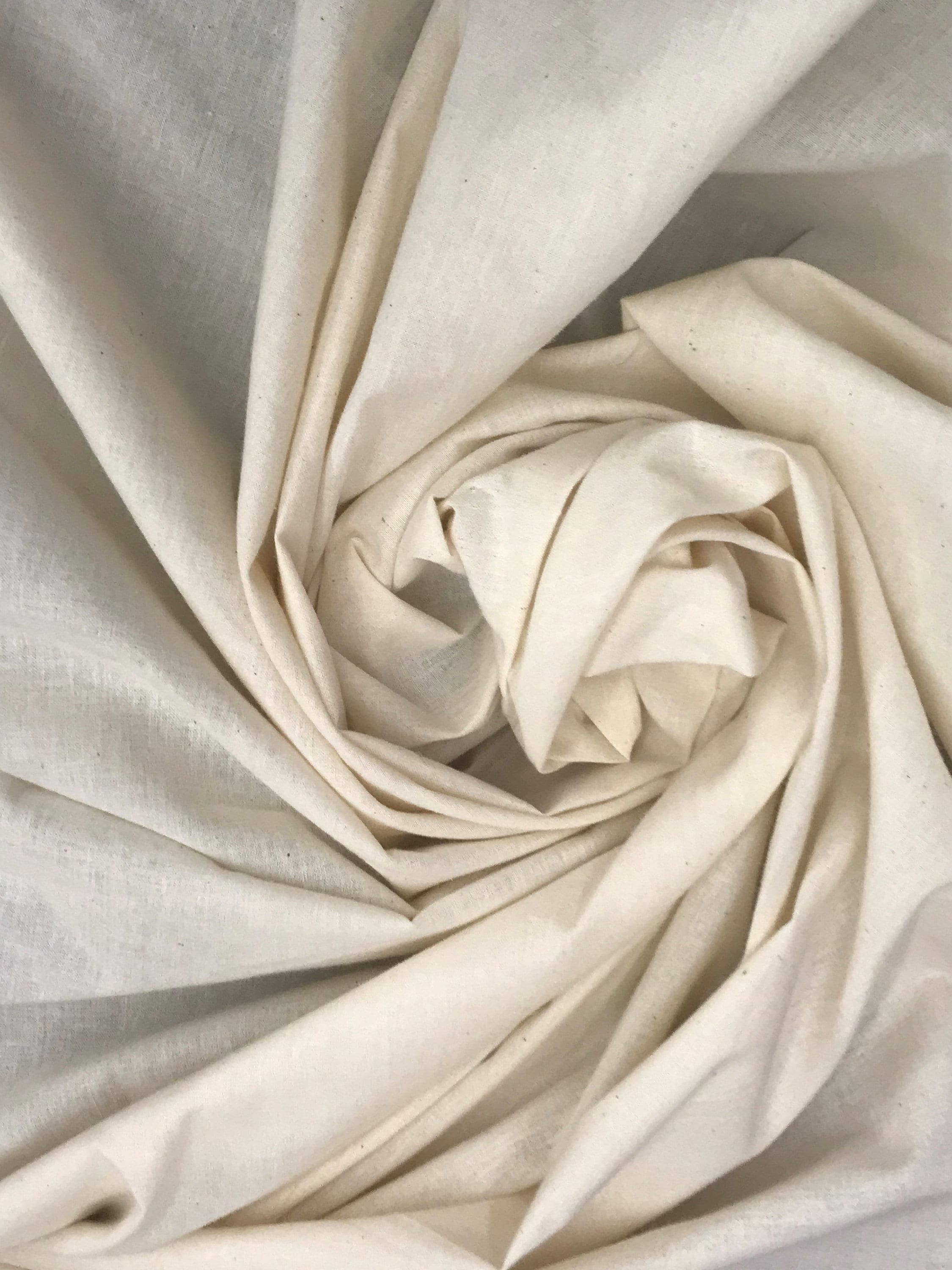 Light Weight Muslin Fabric by the Yard, Natural, White, Black, 100% ...