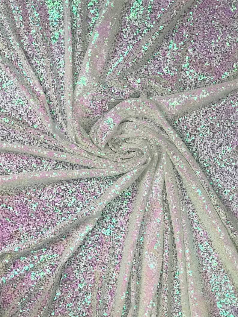 Iridescent OR Hologram 3mm Glitz Sequins on Mesh Fabric - Etsy