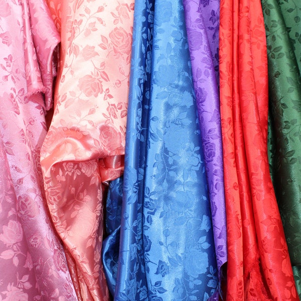 Satin Brocade Fabric - Etsy