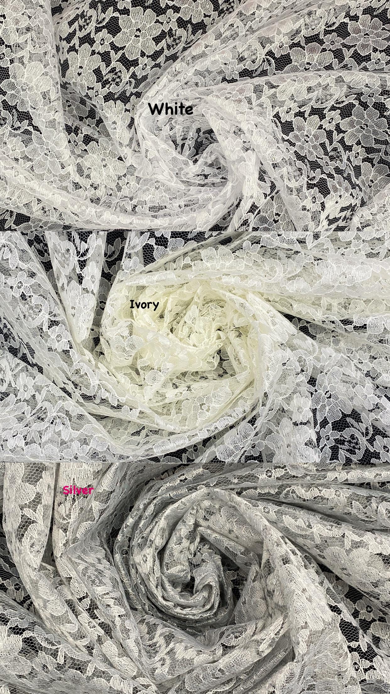 Rachelle Floral Lace, 60" Wide, Sells by the Yard, Non Stretch, Price ...