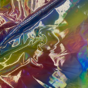 Slanted Rainbow Hologram Foil Spandex, 2-way Stretch, 60" Wide, Sells ...