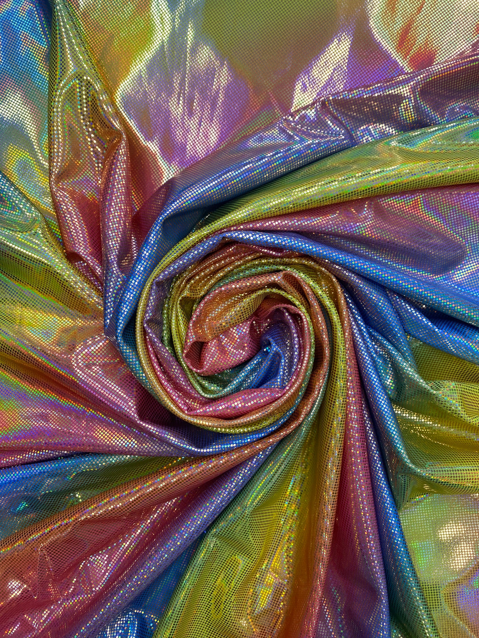 Slanted Rainbow Hologram Foil Spandex, 2-way Stretch, 60" Wide, Sells ...