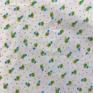 Small Flowers & Tiny Dots Print on White Poly Cotton, Non-stretch, 4 ...