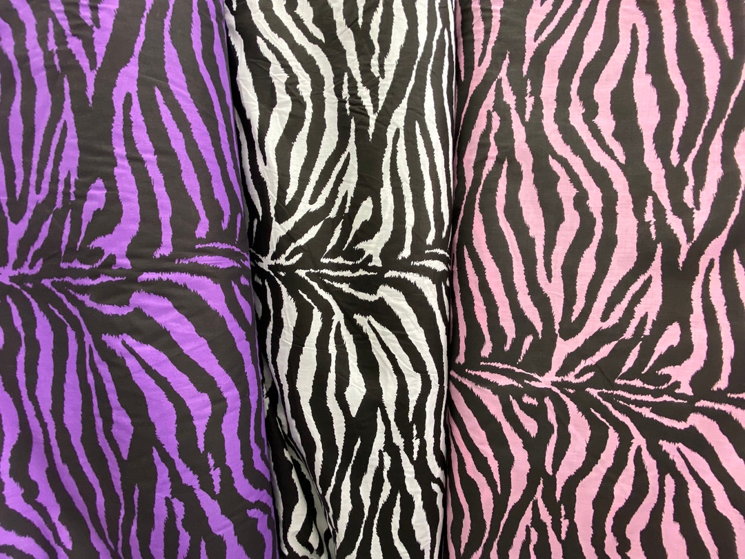 Zebra Print Poly Cotton Fabric, Sells/price by the Yard, 3 Different ...