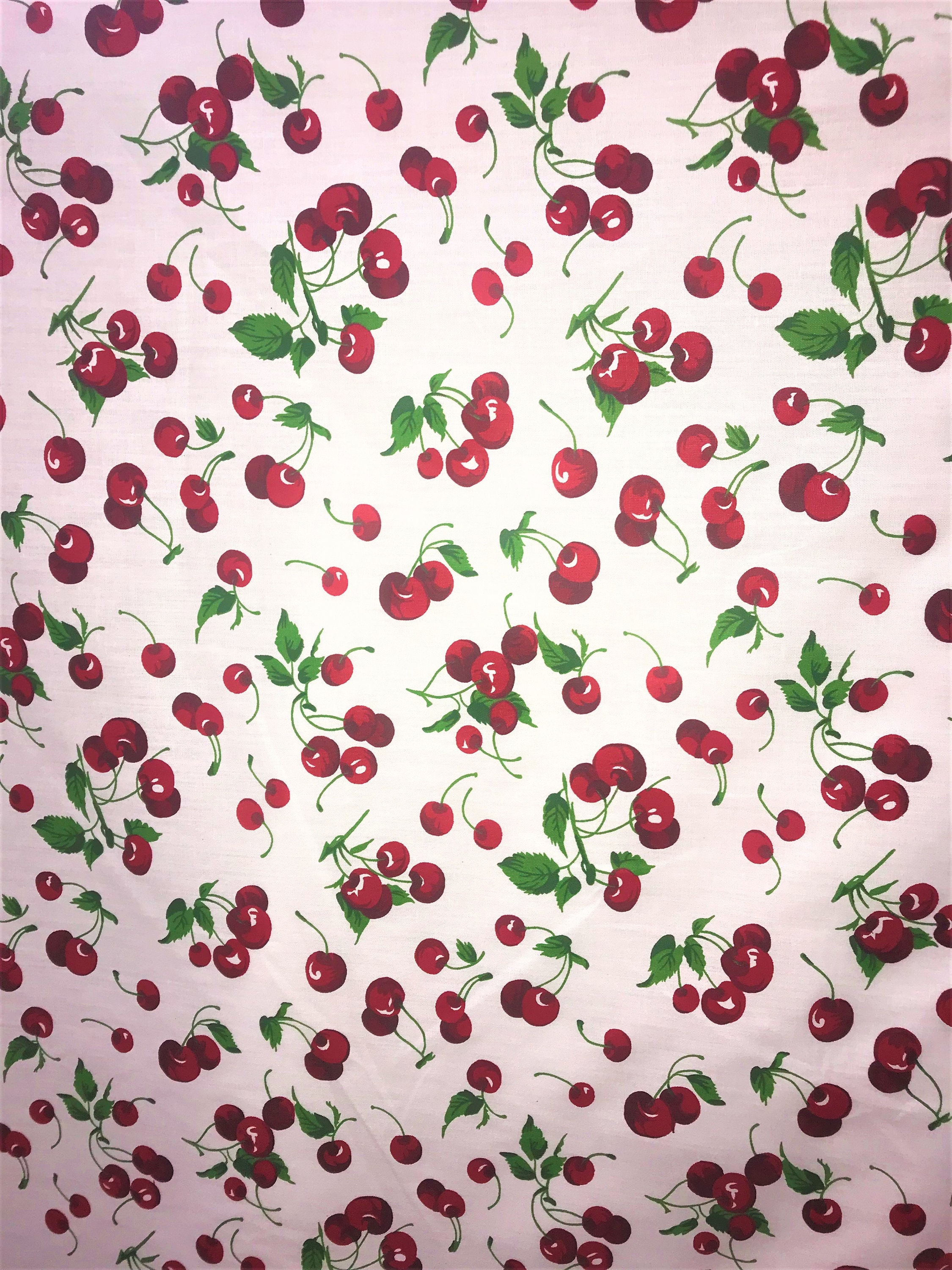 All Over Cherries Poly Cotton Print Fabric, 60" Wide, Non-stretch ...