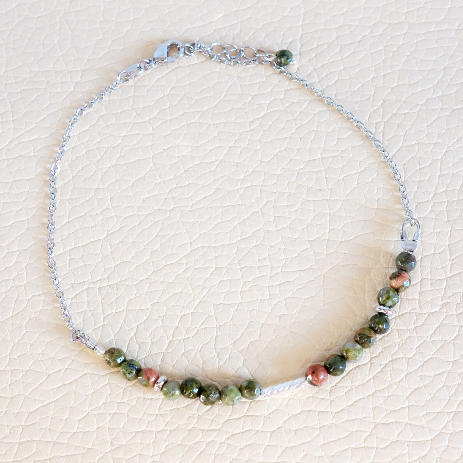 Gemstone Anklet With Unakite, Yoga Anklet, Sun Anklet, Bead Anklet ...