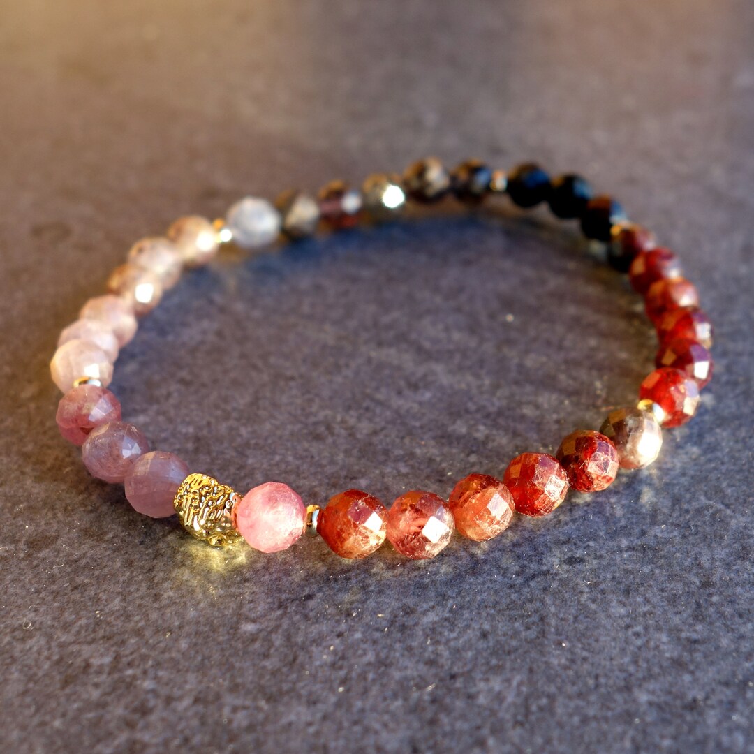 Pink, Red and Blue Spinel Bracelet, Pink Spinel Bracelet, Red Spinel ...