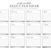 2023 Simple Calendar, Printable Monthly Calendar, Black and White - Etsy