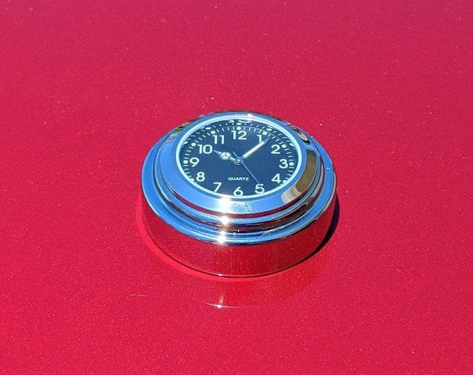 Stick-on Black Mini Clock With Chrome Plated Cnc-machined Billet ...