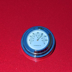 Stick-on White Mini Thermometer With Chrome Plated Cnc-machined Billet ...