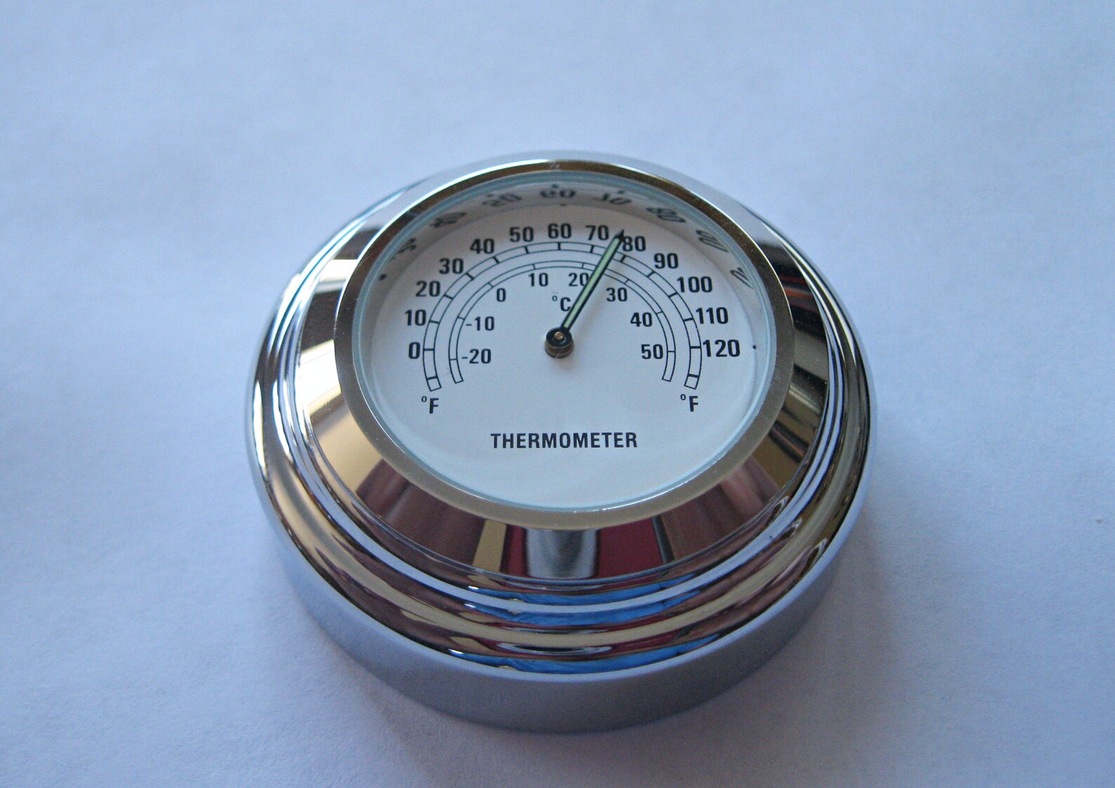 Stick-on White Mini Thermometer With Chrome Plated | Etsy