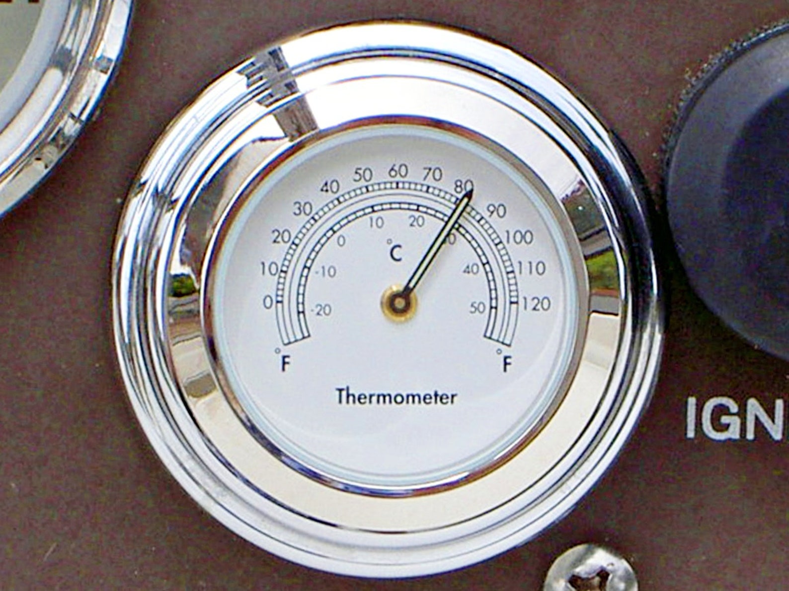 Stick-on White Mini Thermometer With Chrome Plated - Etsy