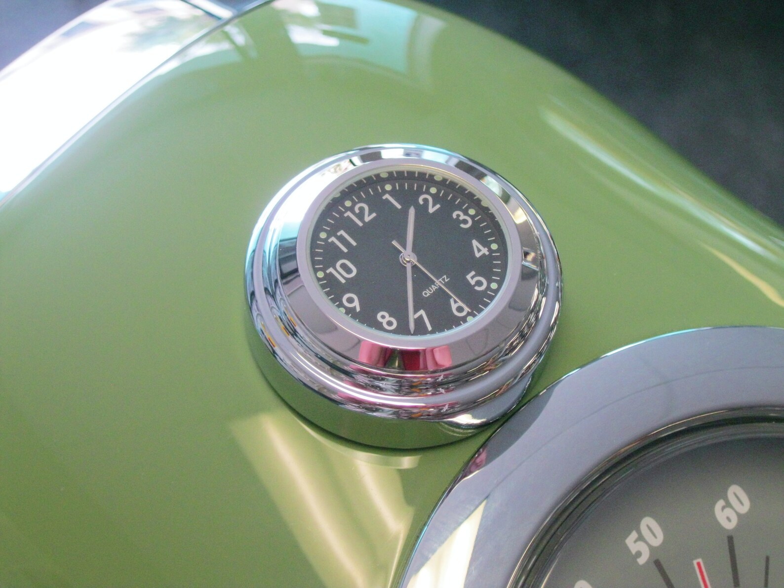 Stick-on Black Mini Clock With Chrome Plated Cnc-machined - Etsy