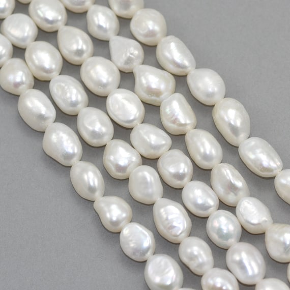 Ivory White Oval Baroque Freshwater Loose Pearls for Jewellery - Etsy UK