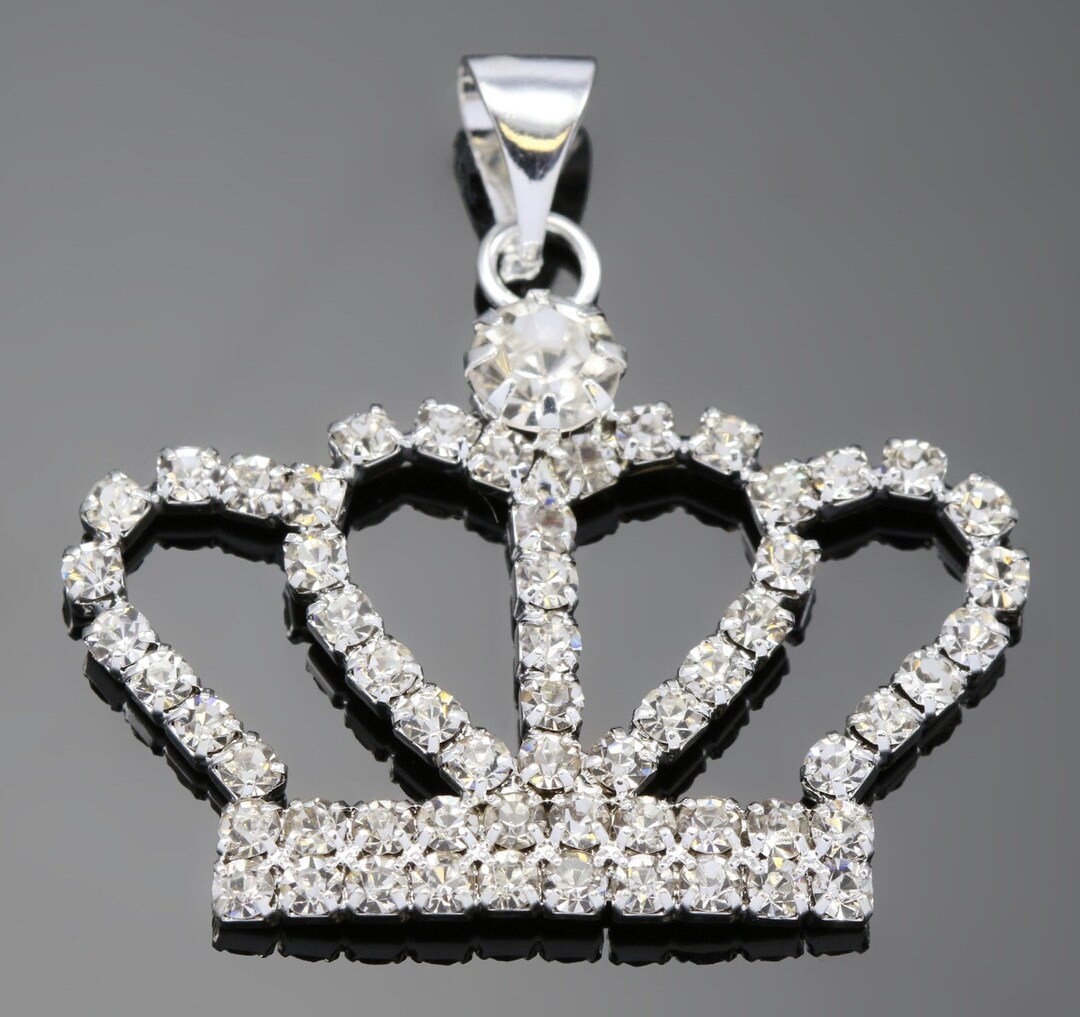 Rhinestone Crowns, Crystal Diamante Silver Plated Pendants Charms ...