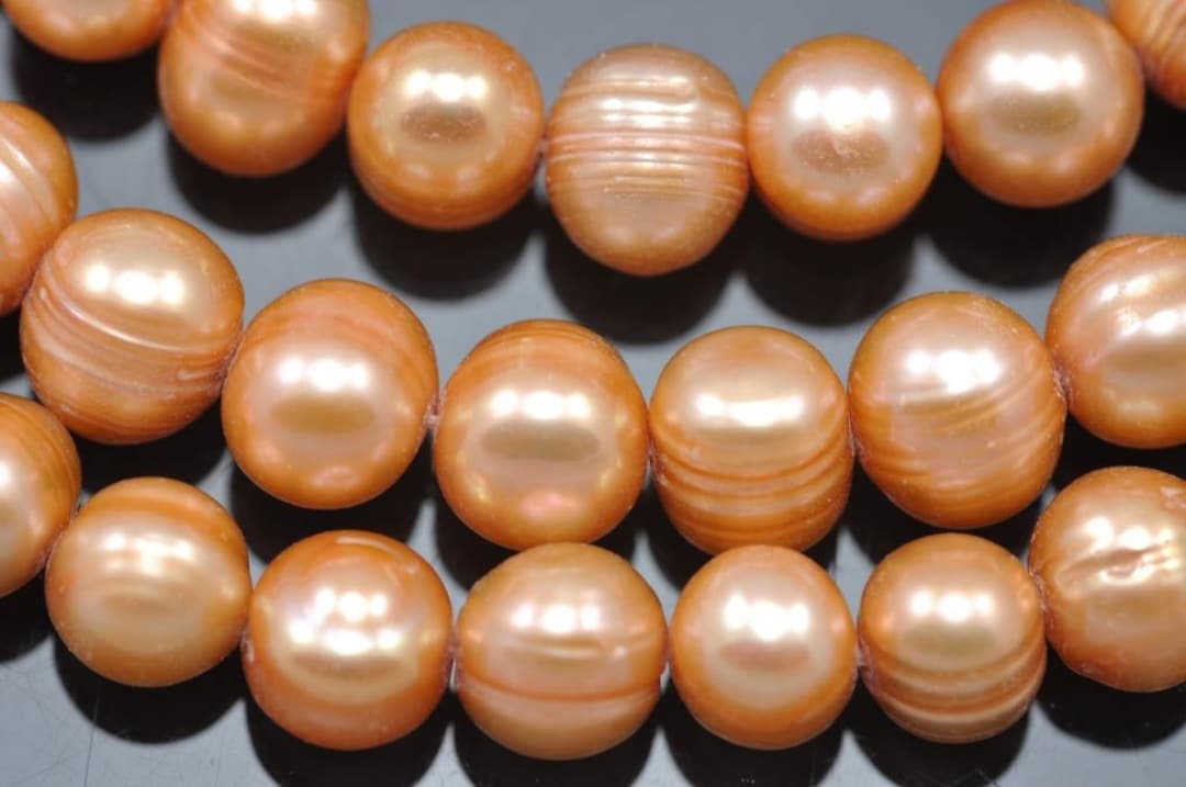 Round Potato Freshwater Pearls for Jewellery Making - Pearls 9 Mm Gold ...