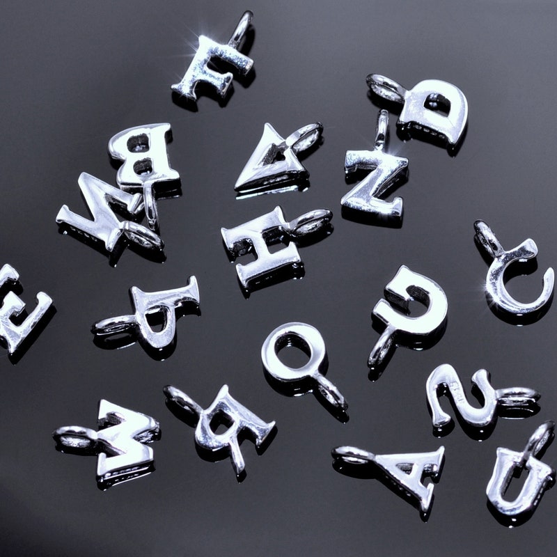 Sterling Silver Letters Charms - Etsy