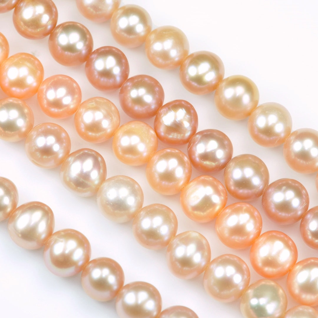 Natural Pearls Oyster Peach Mauve Dusty Pink , Near Round Freshwater ...