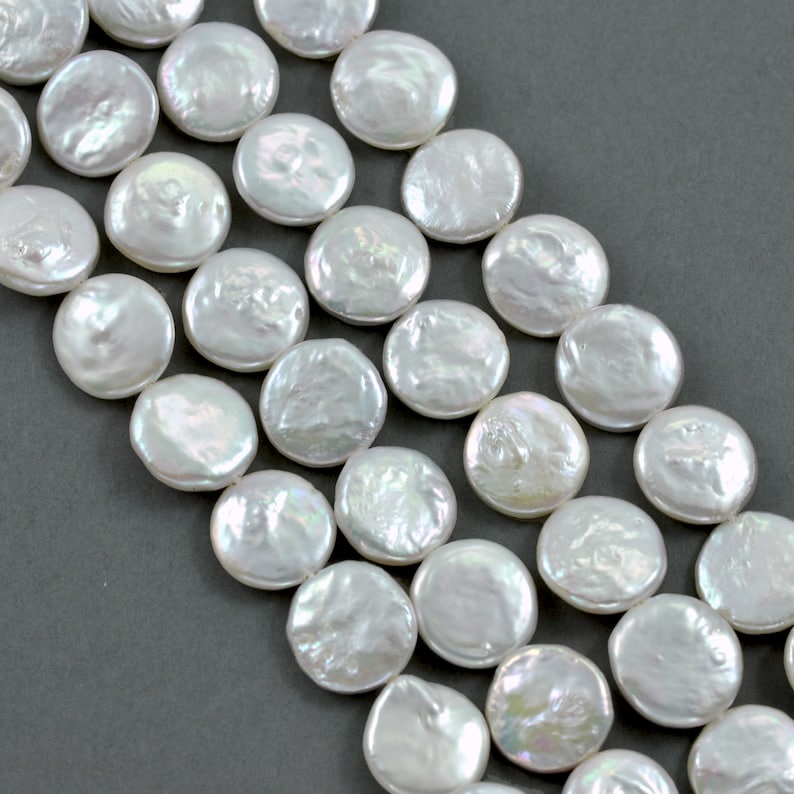 Ivory White Coin Freshwater Loose Pearls Natural for Jewelery Making 11 ...
