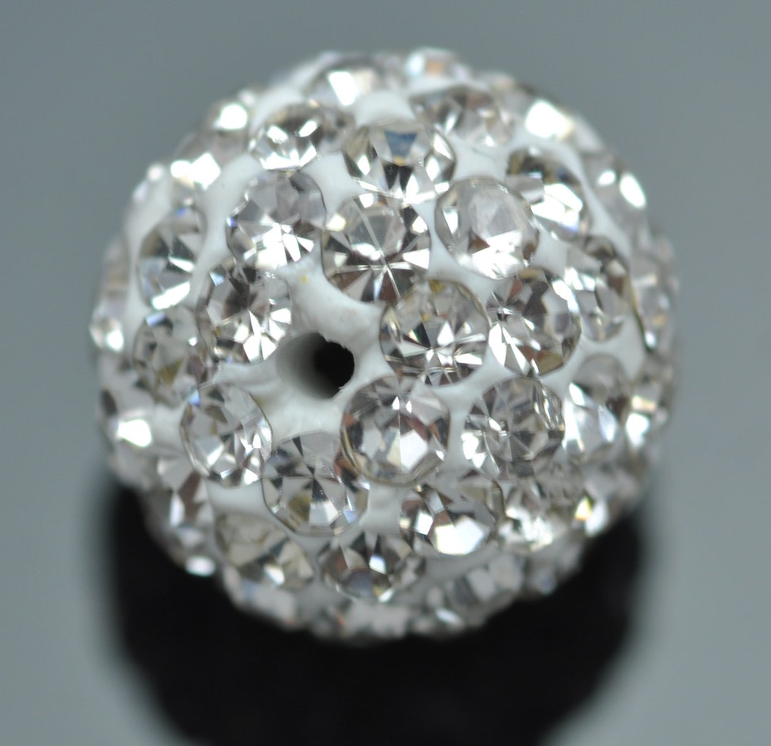 Shamballa Crystal Pave Clay Disco Ball Round Beads Small Hole Premium ...