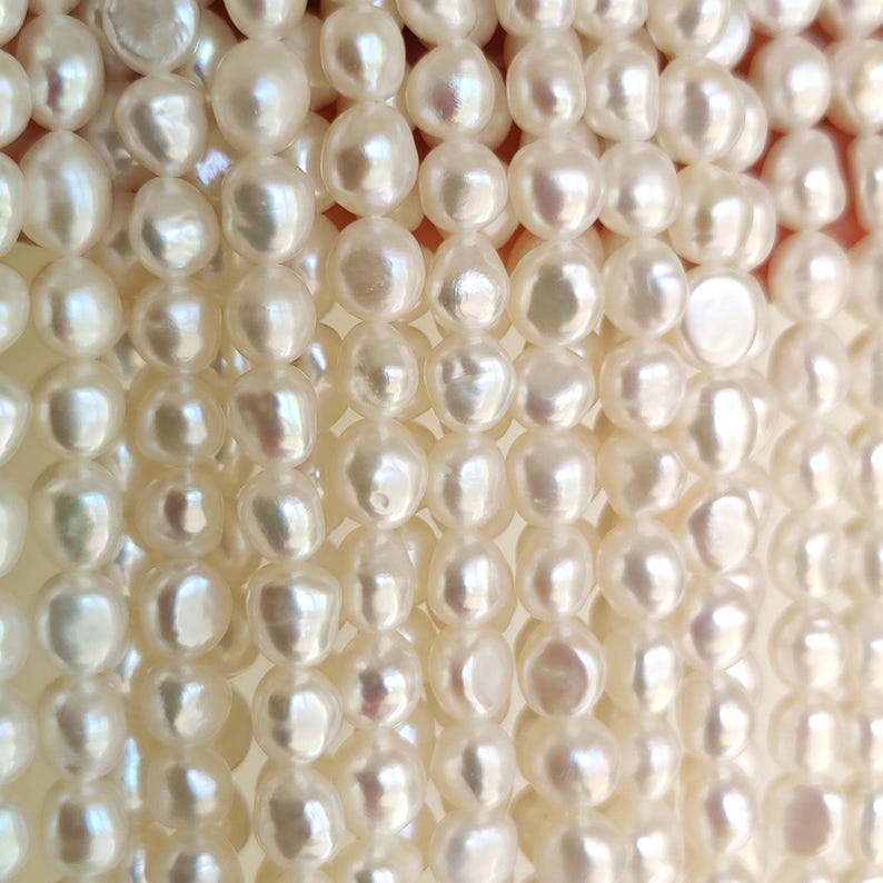Natural Freshwater Loose Pearls Ivory White Oval Baroque for Jewellery ...
