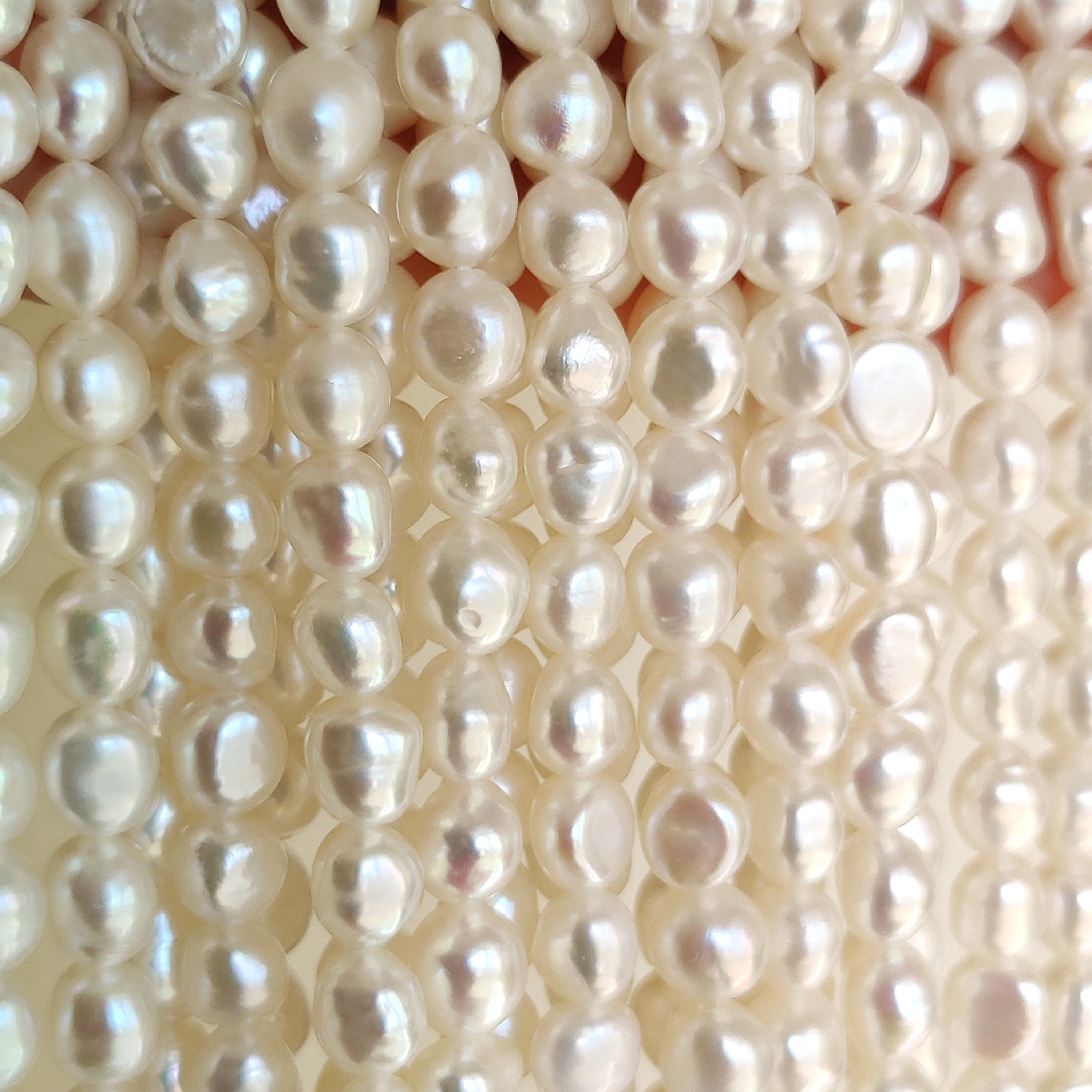 Natural Freshwater Loose Pearls Ivory White Oval Baroque for Jewellery ...