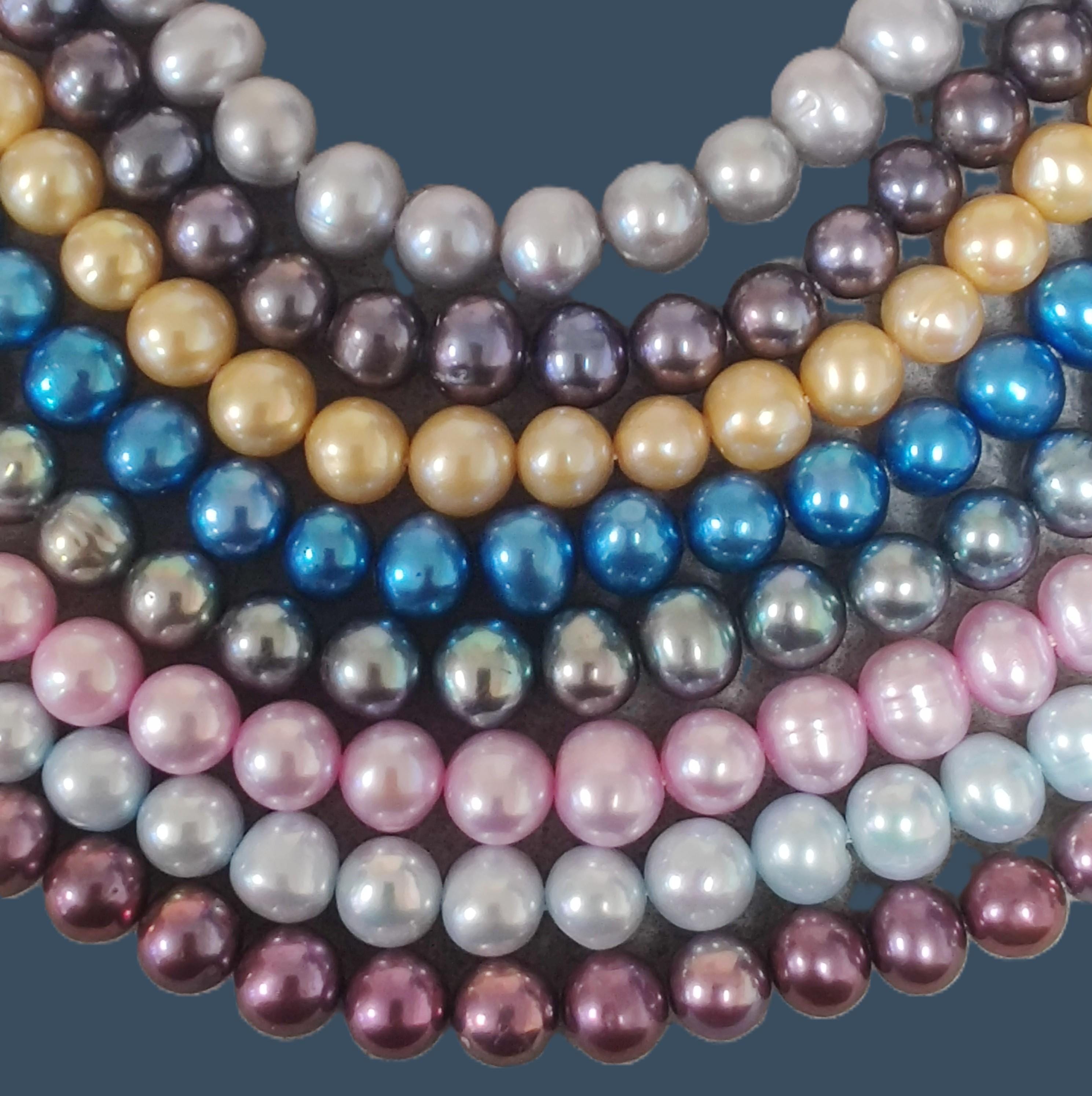 Near Round Genuine Freshwater Loose Pearls for Jewellery Making 7-8 Mm ...