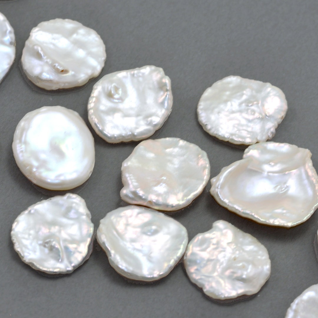 Ivory Huge White Keshi Petal-like Top-drilled Freshwater Pearls AA 1 ...